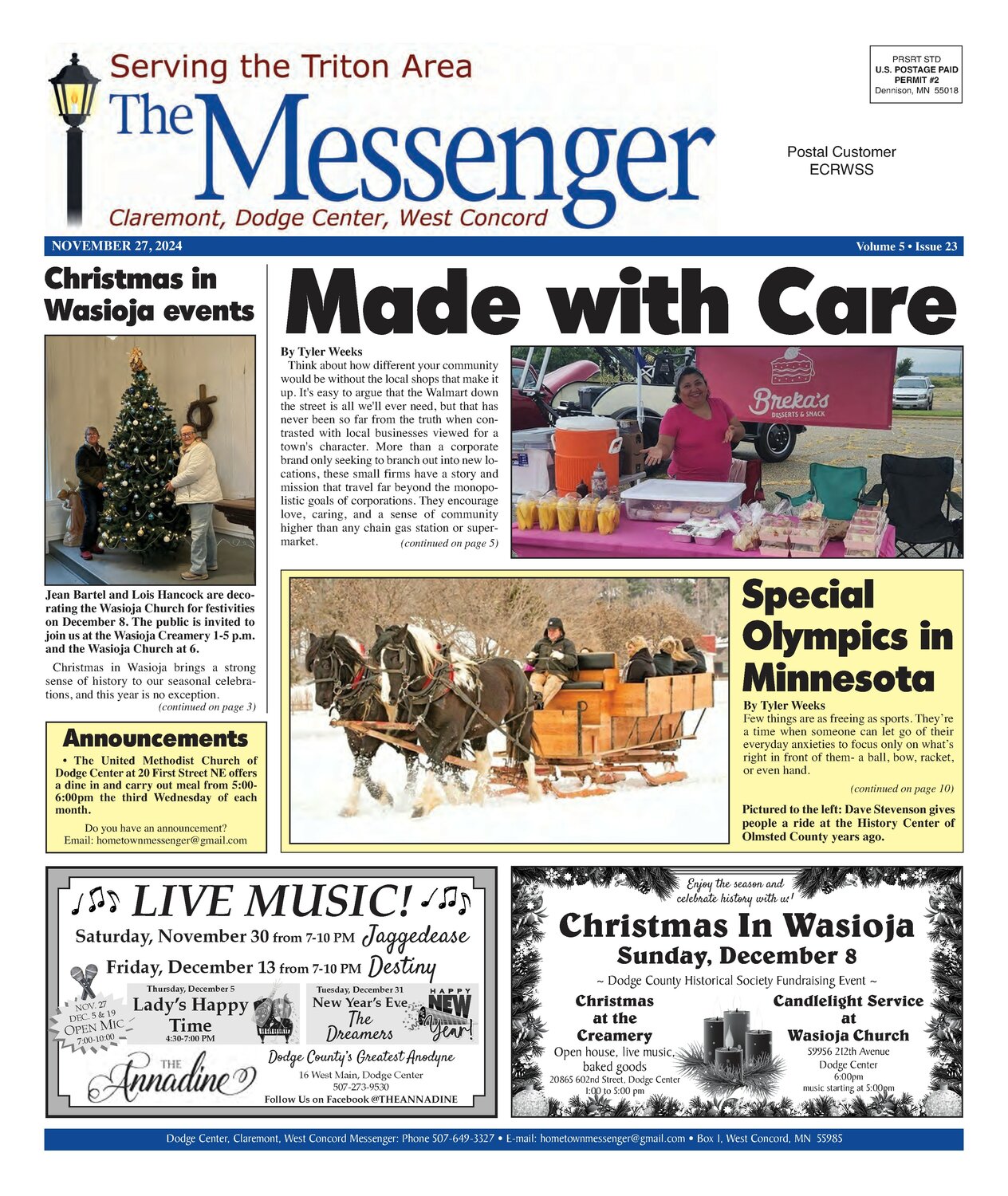 The Messenger December 2024 Issue 1 - West Concord Messenger